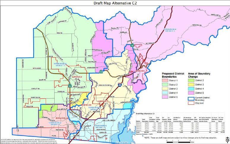 Placer County Line Map Placer County, CA Carrier Route Wall Map Basic